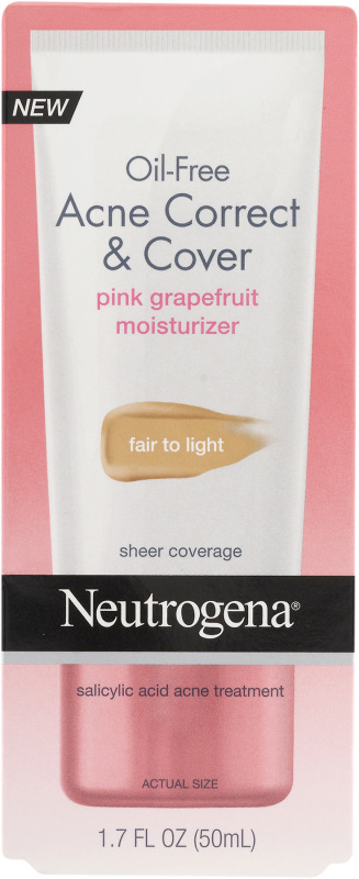 Neutrogena Acne Correct & Cover Oil-Free Moisturizer Pink Grapefruit ...