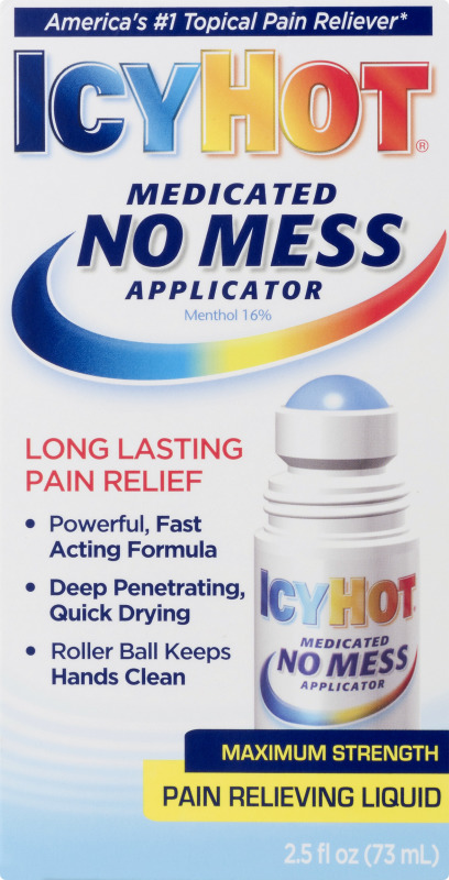 Icy Hot Maximum Strength Pain Relieving Liquid No Mess Applicator Icy ...