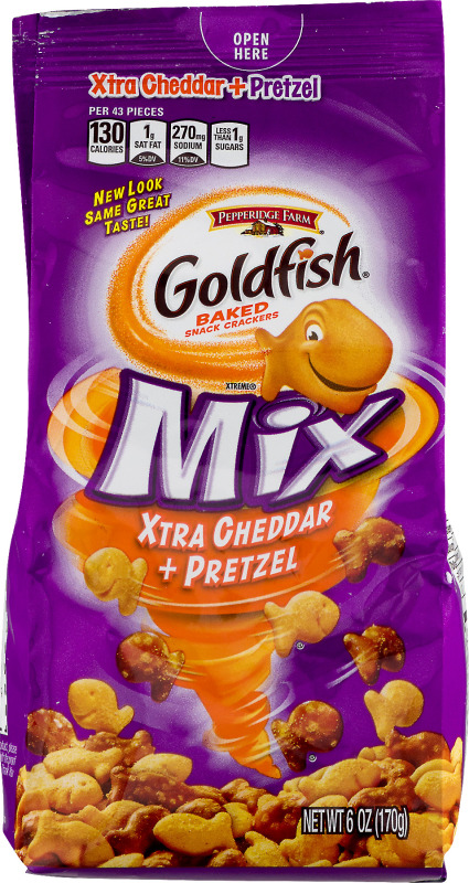 Pepperidge Farm Goldfish Xtreme Mix Xtra Cheddar + Pretzel Goldfish ...
