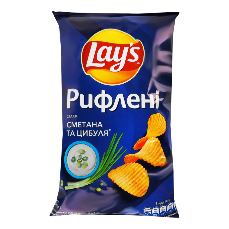 Чипсы картофельные Сметана и лук Рифленые Lay's м/у 120г Lays ...
