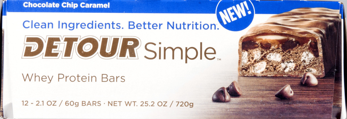 Detour Simple Whey Protein Bars Chocolate Chip Caramel - 12 CT Detour ...