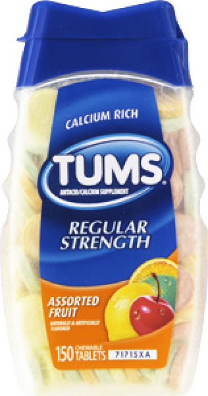 Tums Regular Strength Assorted Fruit Antacid/Calcium Supplement ...