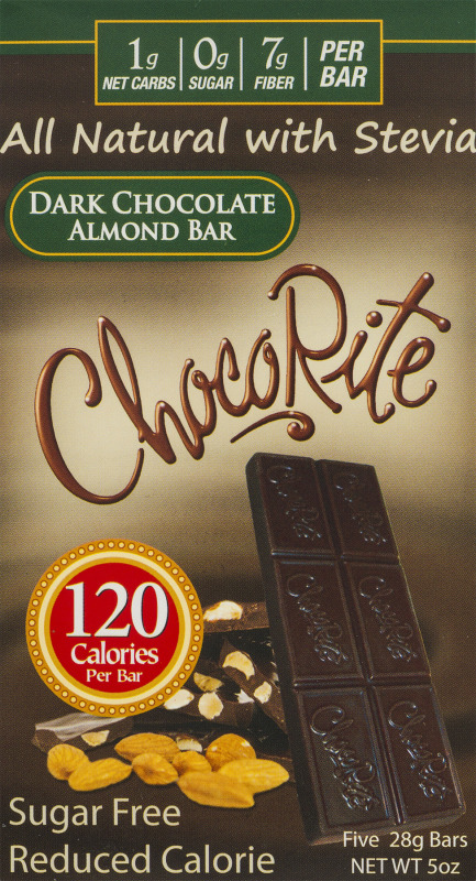 ChocoRite Sugar Free Dark Chocolate Almond Bars - 5 CT ChocoRite ...
