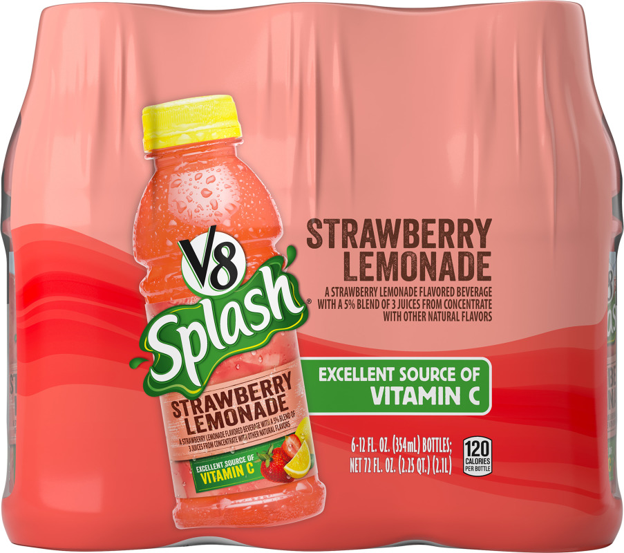 V8 Splash Bottles Strawberry Lemonade - 6 CT V8 Splash(51000221827 ...