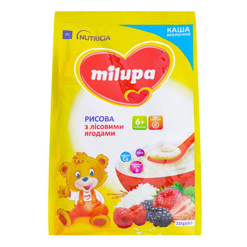 Каша для детей от 6мес молочная рисовая с лесными ягодами Milupa м/у ...