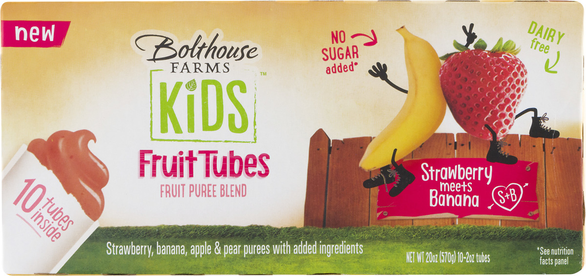 Bolthouse Farms Kids Fruit Tubes Fruit Puree Blend Strawberry Banana ...