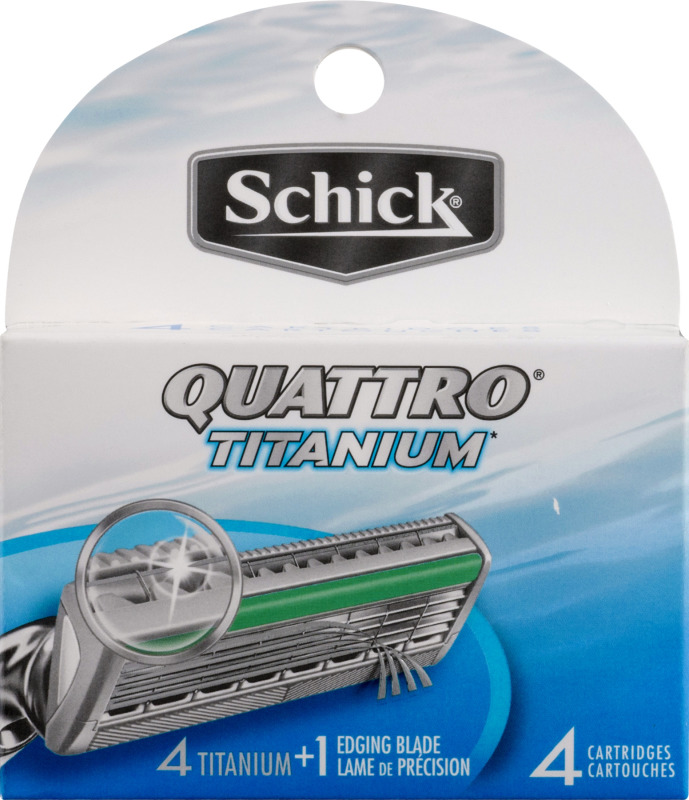Schick Quattro Titanium Razor Cartridges and Edging Blade - 4 CT Schick ...