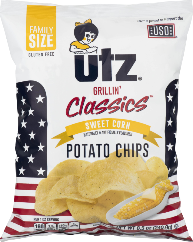 Utz Grillin' Classics Potato Chips Sweet Corn Utz(41780001818 ...