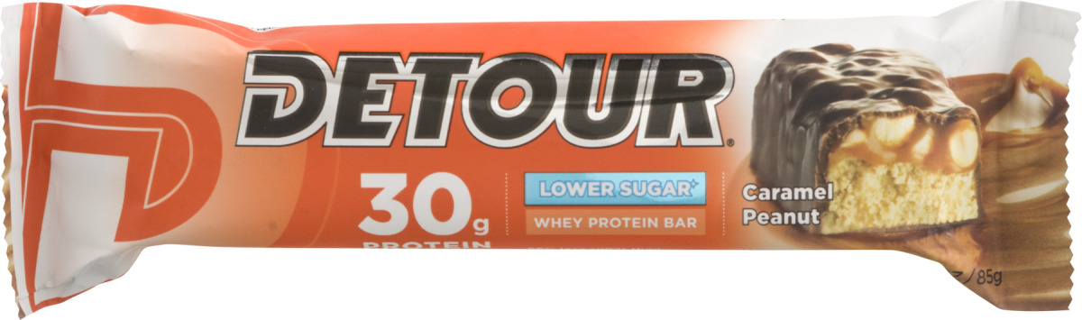 Detour 30g Protein Whey Protein Bar Lower Sugar Caramel Peanut Detour ...