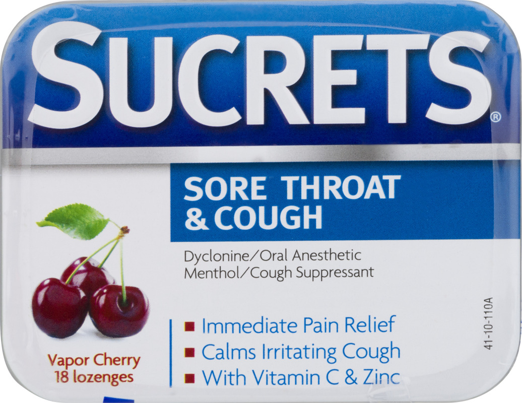 Sucrets Sore Throat & Cough Lozenges Vapor Cherry - 18 CT Sucrets ...