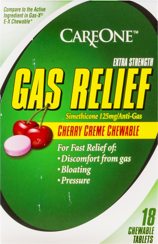 CareOne Gas Relief Extra Strength Cherry Creme Chewable - 18 CT CareOne ...