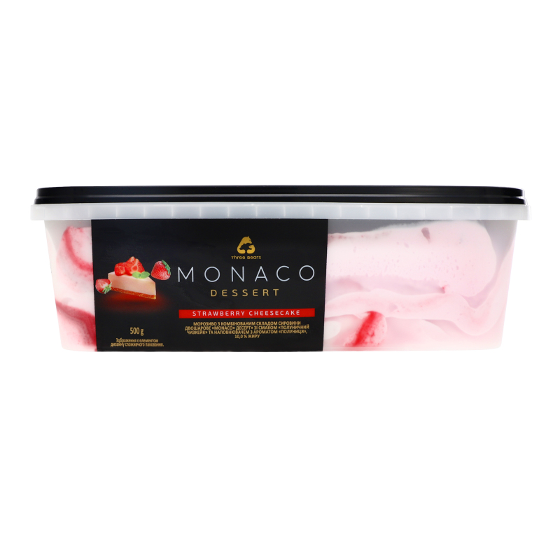 Мороженое 10% двухслойное Strawberry cheesecake Monaco Dessert Three ...
