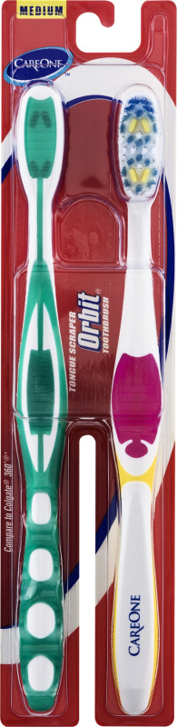 CareOne Orbit Tongue Scraper Toothbrushes Medium - 2 CT CareOne ...