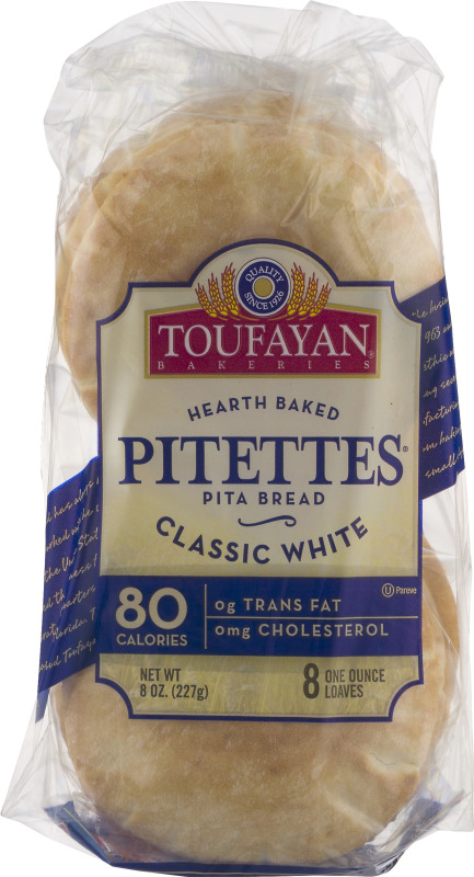 Toufayan Bakeries Pitettes Pita Bread Classic White - 8 CT Toufayan ...