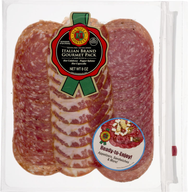 Daniele Italian Brand Gourmet Pack Hot Calabrese, Pepper Salame, Hot ...