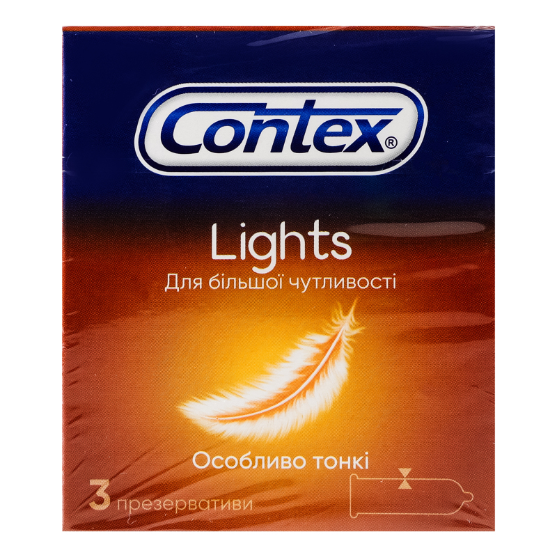 Презервативы латексные с силиконовой смазкой Lights Contex 3шт Contex ...