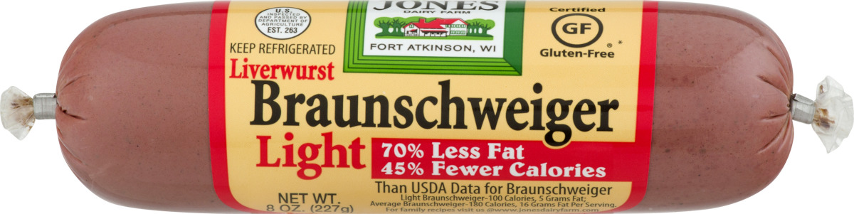 Jones Dairy Farm Braunschweiger Liverwurst Light Jones Dairy Farm ...