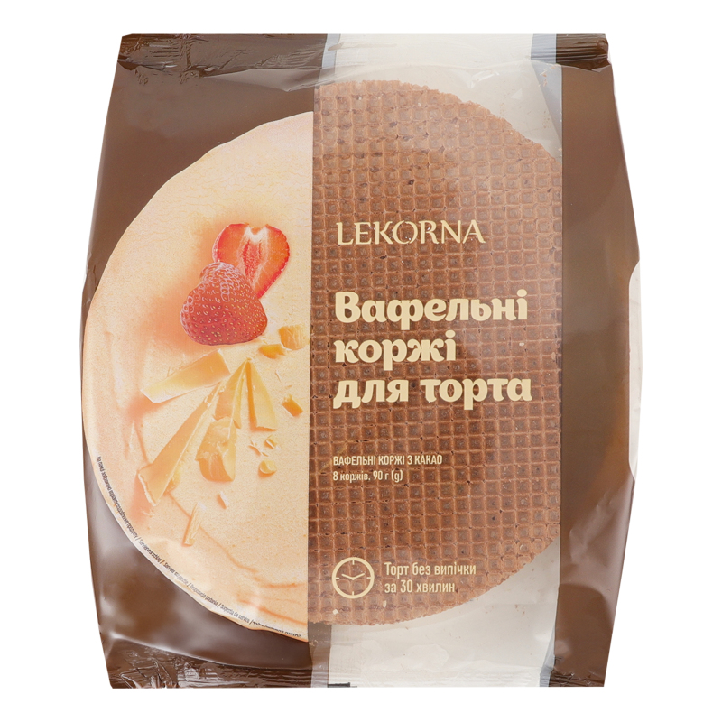 Коржи вафельные для торта с добавлением какао Lekorna м/у 90г Lekorna ...