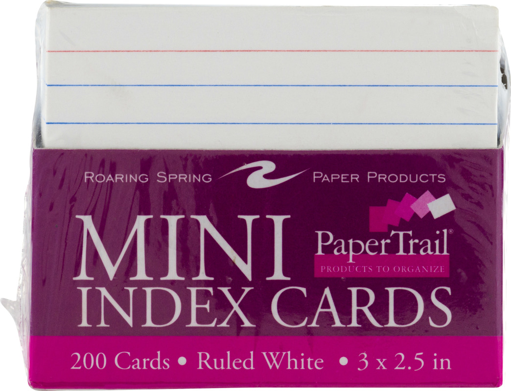 Paper Trail Mini Index Cards - 200 CT Roaring Spring Paper Products ...