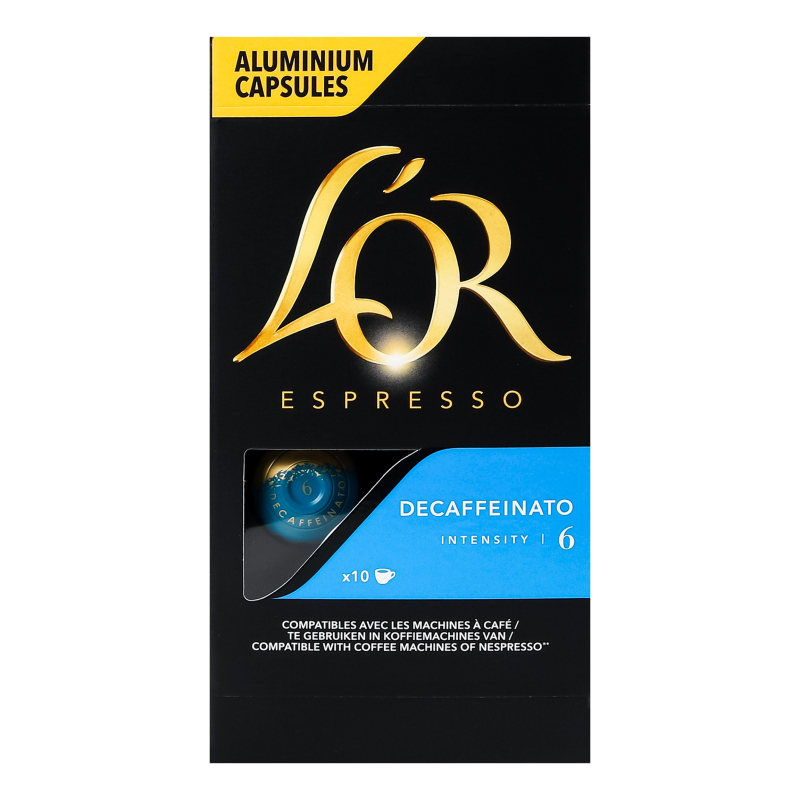Кофе натуральный молотый жаренный в капсулах Decaffeinato Espresso L’OR ...