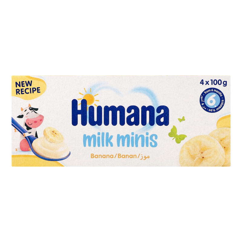 Продукт кисломолочный для детей от 6мес Banana Milk Minis Humana к/у 4х100г Humana(4031244273444 ...