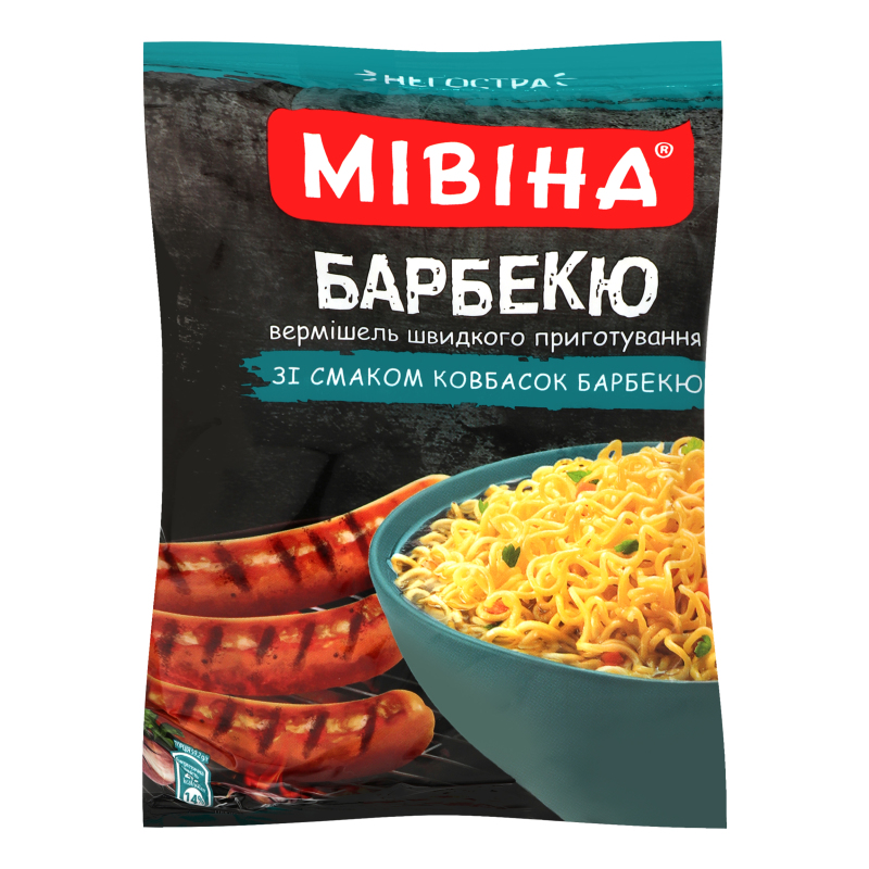 Вермишель со вкусом колбасок барбекю неострая Мівіна м/у 59.2г Мівіна ...