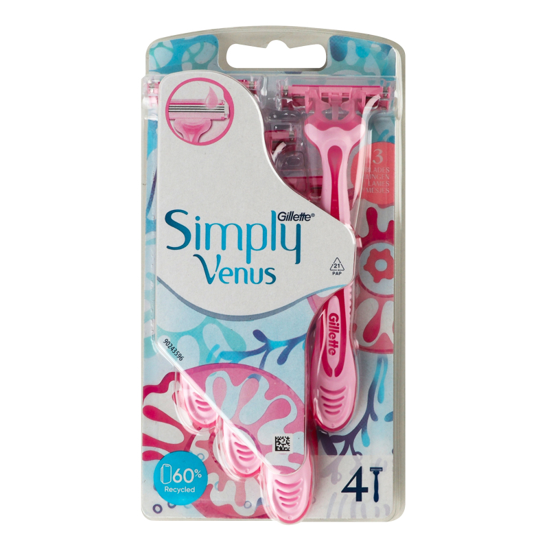 Станок для бритья одноразовый Simply Venus 3 Gillette 4шт Gillette ...