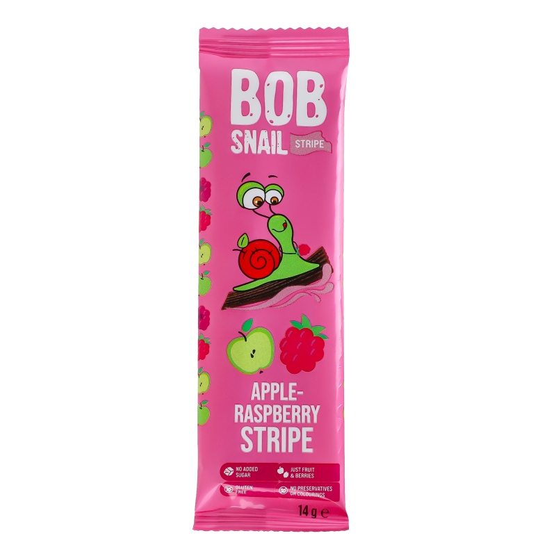 Конфета фруктово-ягодная Apple-raspberry Stripe Bob Snail м/у 14г Bob ...