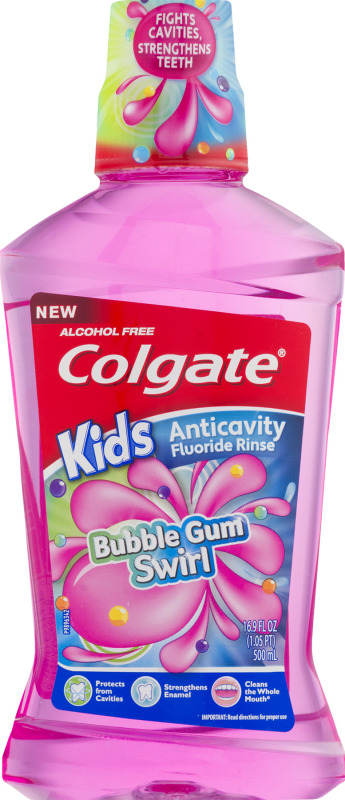Colgate Kids Anticavity Fluoride Rinse Bubble Gum Swirl Colgate ...