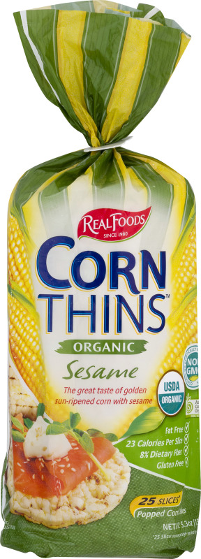 Real Foods Corn Thins Organic Sesame - 25 CT Real Foods(671959000047 ...