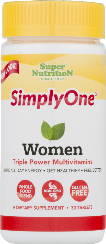SuperNutrition SimplyOne Women Triple Power Multivitamins Tablets - 30 CT SuperNutrition ...