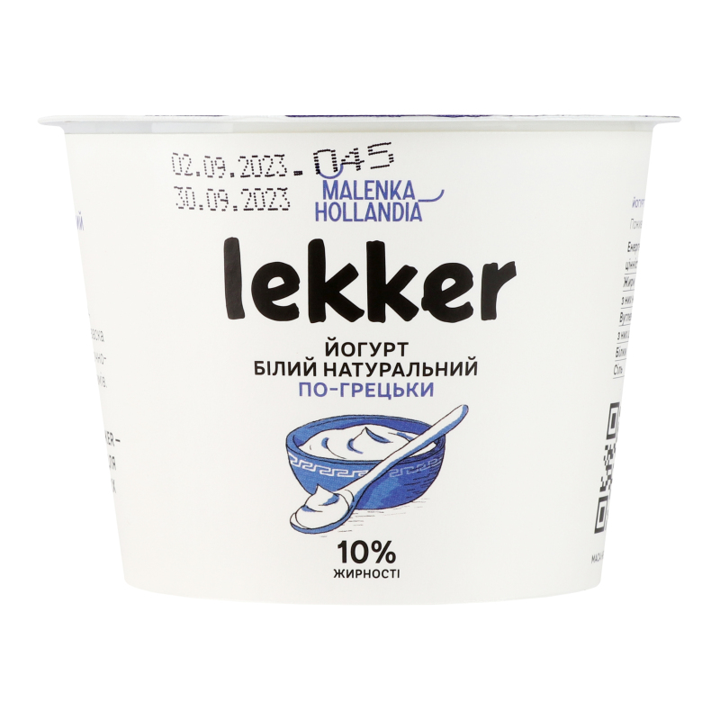 Йогурт 10% белый натуральный По-гречески Lekker ст 250г Lekker ...
