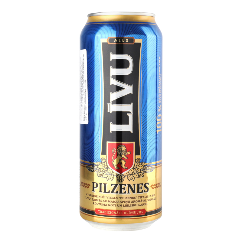 Пиво 0.5л 4.4% светлое пастеризованное Pilzenes Livu ж/б Livu ...