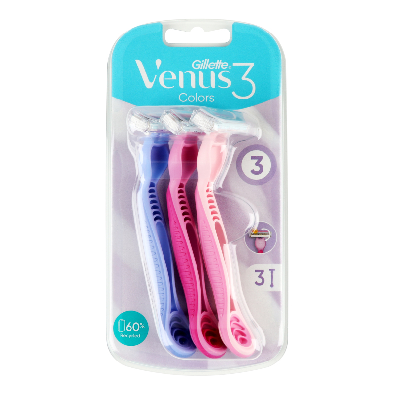 Бритвы одноразовые 3 Colors Venus Gillette 3шт Gillette(7702018018116 ...
