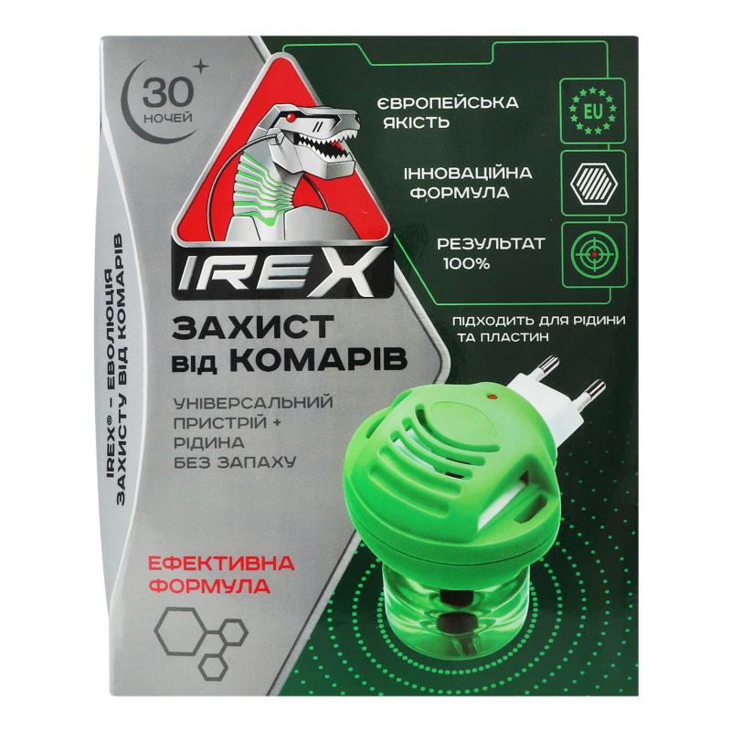 Засіб інсектицидний+електрофумігатор 30 ночей Захист від комарів Irex 20мл Irex(14820184441306 ...