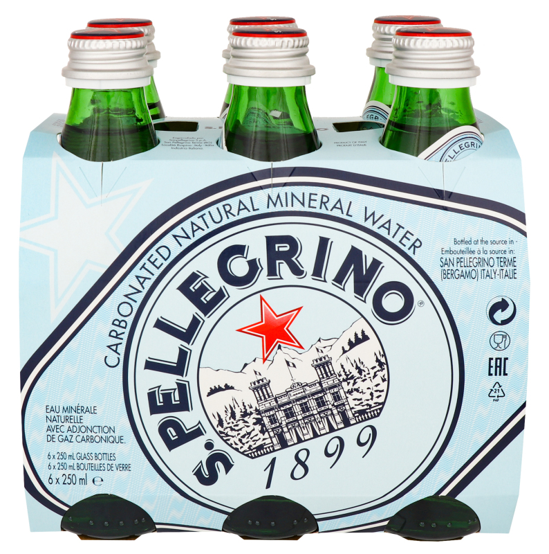 Вода минеральная газированная S.Pellegrino к/у 6х0.25л S.Pellegrino ...