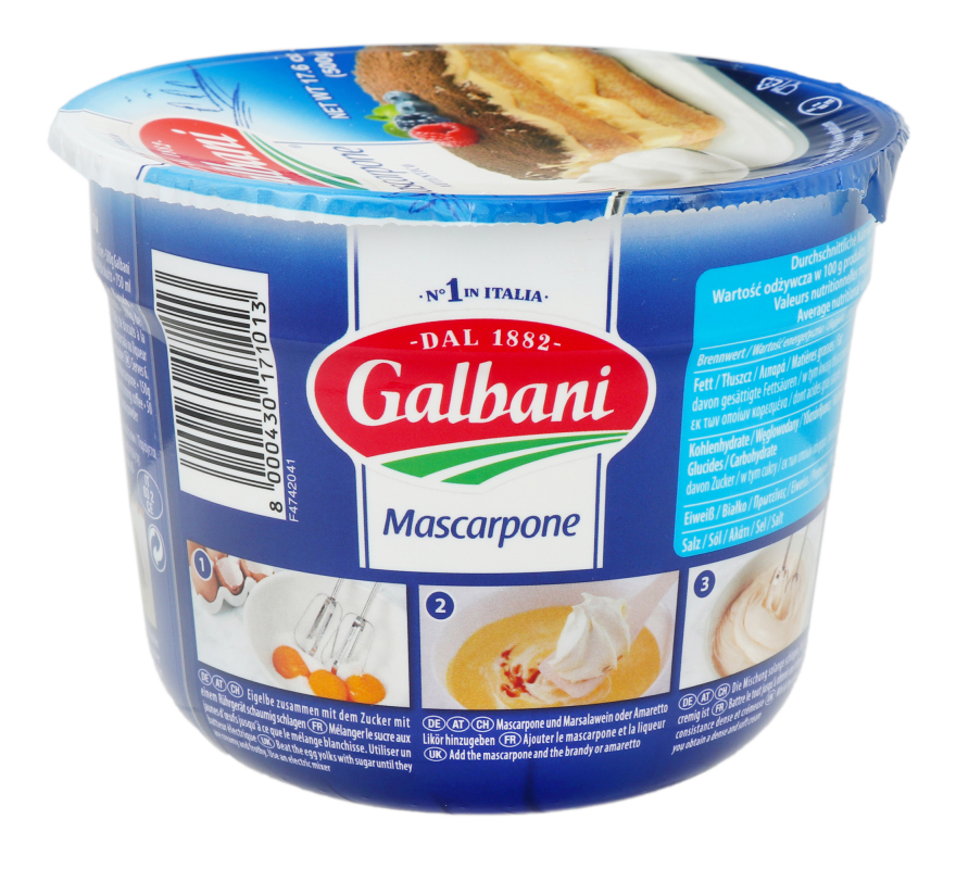 Сир 80% mascarpone Galbani Santa Lucia 500г Galbani 8000430171013 ...