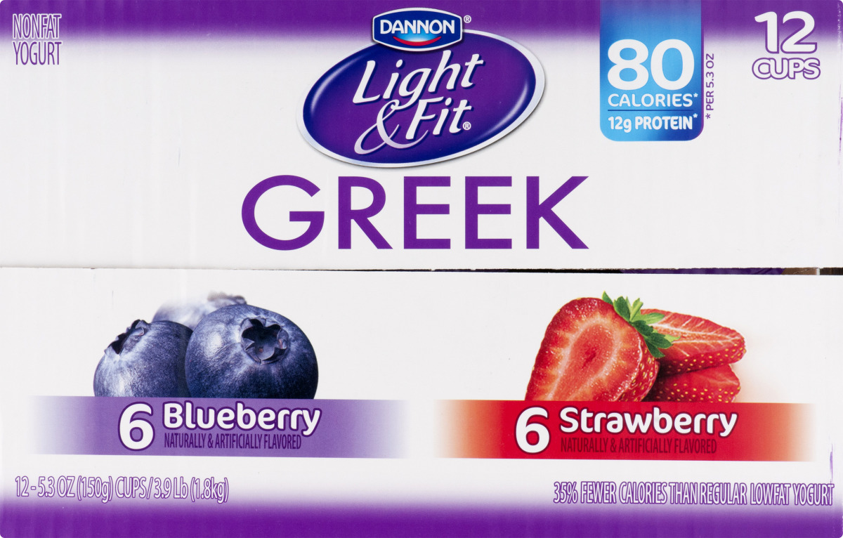 Dannon Light & Fit Greek Nonfat Yogurt Variety Pack - 12 CT Dannon ...