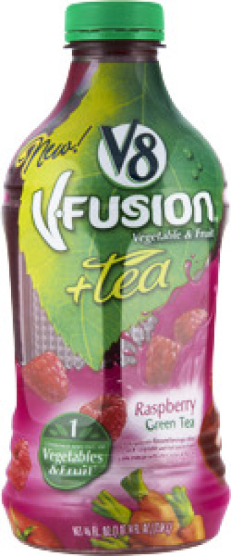 V8 V-Fusion + Tea Raspberry Green Tea Vegetable & Fruit Juice V8 ...