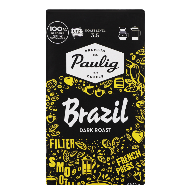 Кофе натуральный жареный молотый Brazil Dark Roast Paulig м/у 450г ...