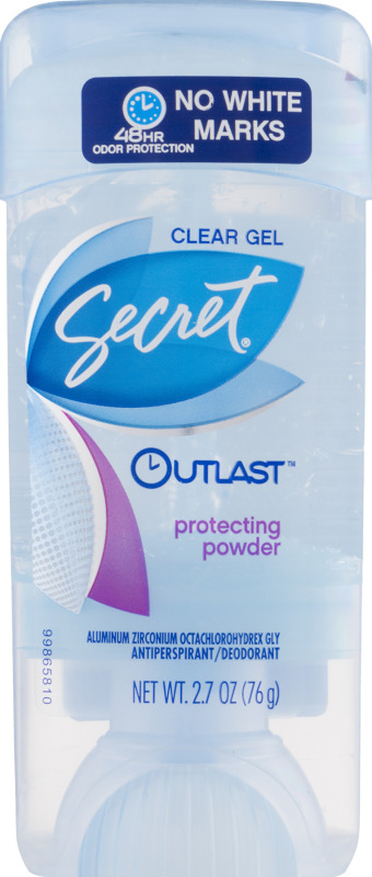 Secret Outlast Antiperspirant Deodorant Clear Gel Protecting Powder ...