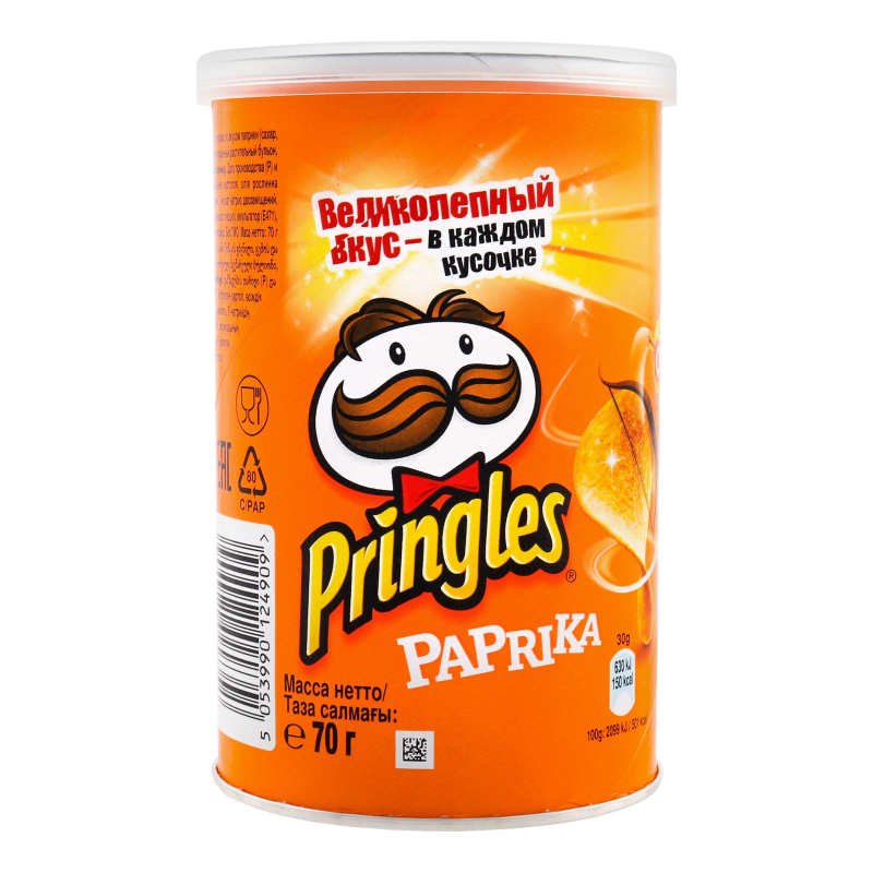 Чипсы картофельные Паприка Pringles тубус 70г Pringles(5053990124909 ...