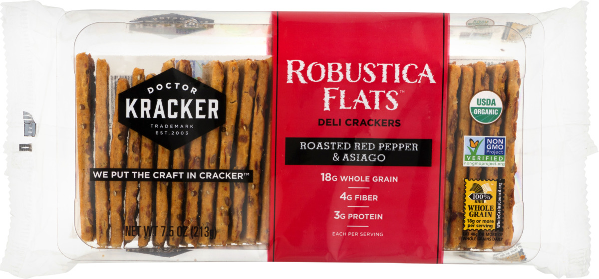 Doctor Kracker Robustica Flats Deli Crackers Roasted Red Pepper ...