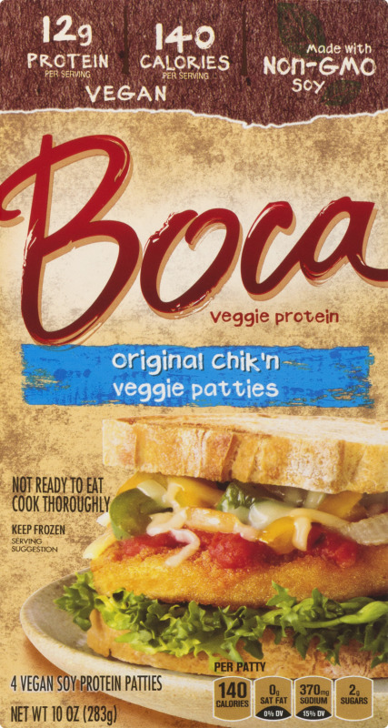 Boca Veggie Patties Original Chik'n - 4 CT Boca(759283600116 ...