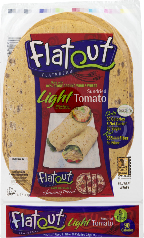 Flatout Flatbread Light Sundried Tomato - 6 CT Flatout(688339923223 ...