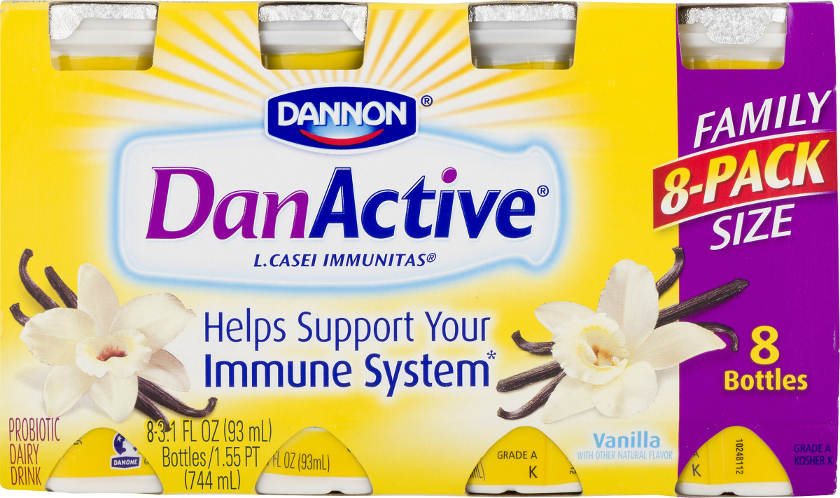 Dannon DanActive Probiotic Dairy Drink Vanilla - 8 PK Dannon ...
