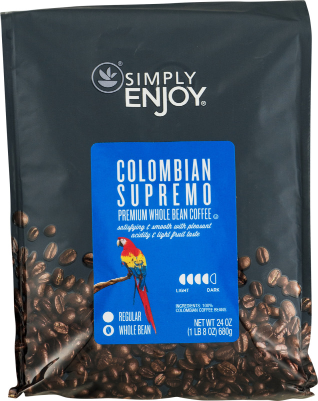 Simply Enjoy Whole Bean Coffee Colombian Supremo Simply Enjoy ...