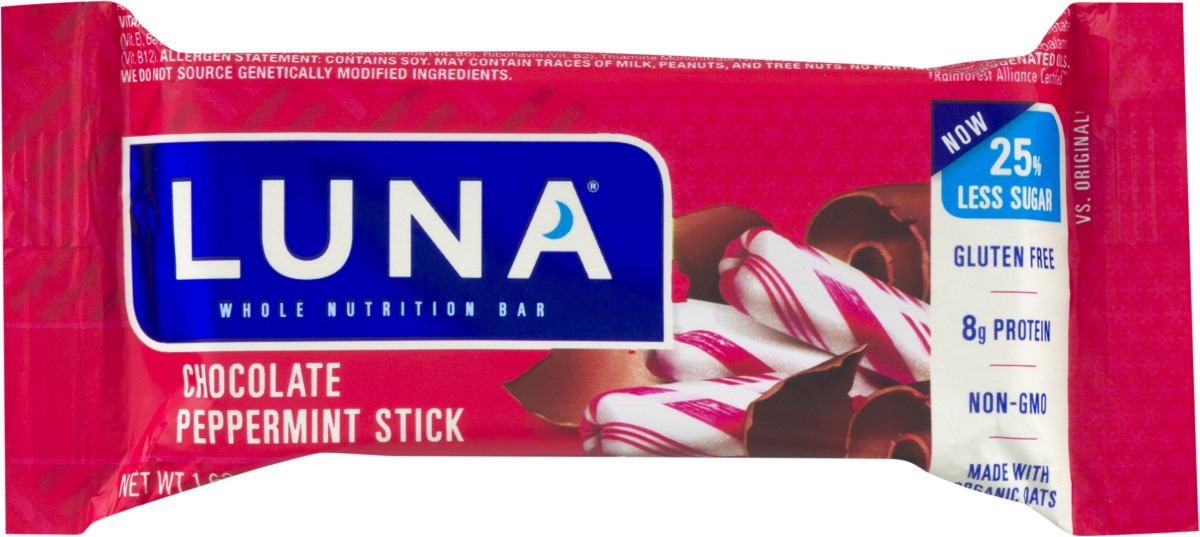 Luna Whole Nutrition Bar Chocolate Peppermint Stick Luna(722252104106 ...