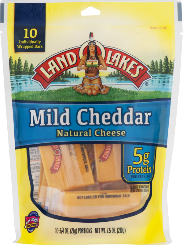 Land O'Lakes Natural Cheese Individually Wrapped Bars Mild Cheddar - 10 ...