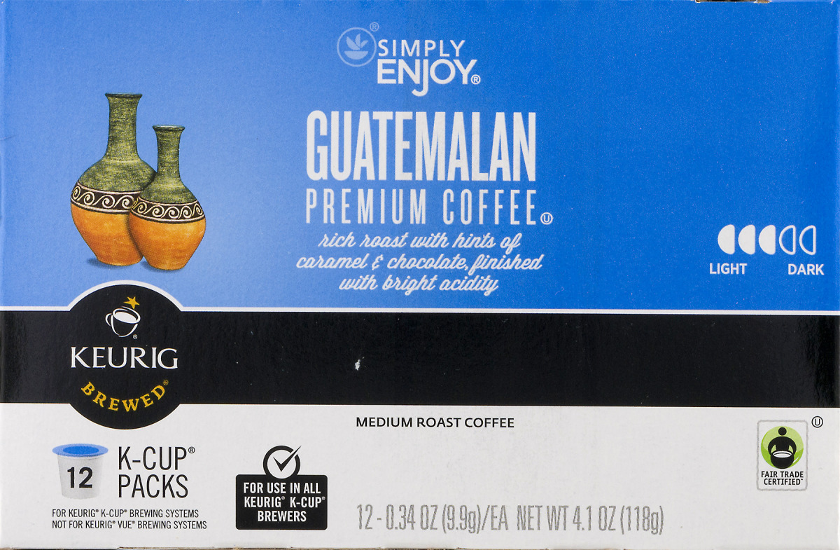 Simply Enjoy Guatemalan Premium Coffee Medium Roast K-Cup Packs - 12 CT ...